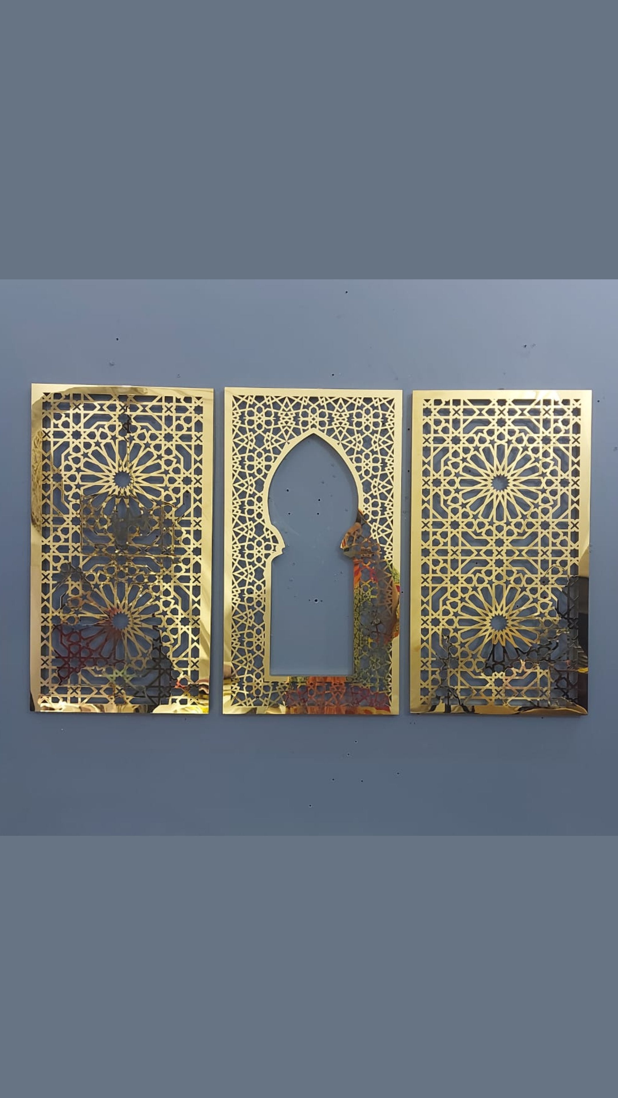 Stainless steel Arabsque wall Decor 3 pcs – Imane Artisan